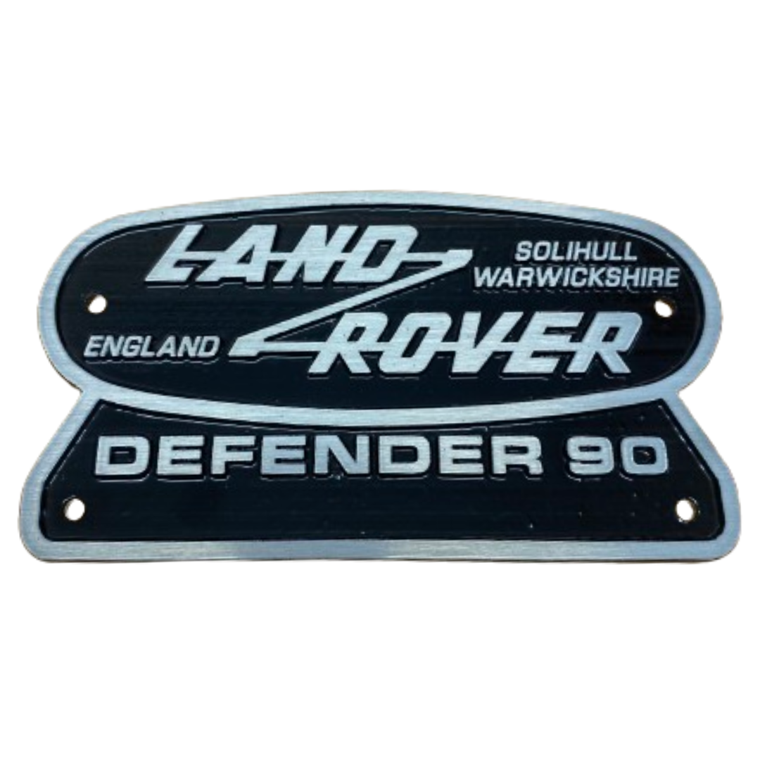 Cast Aluminium Defender 90 plate (FN3) – falon-nameplates